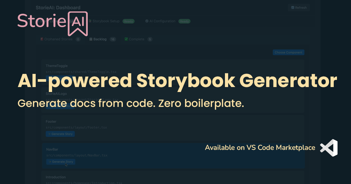 StorieAI – AI-powered Storybook Generator for React